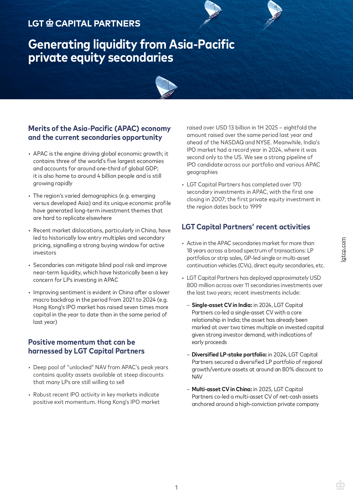LGT Capital Partners invests in Asia-Pacific’s booming secondary market ...