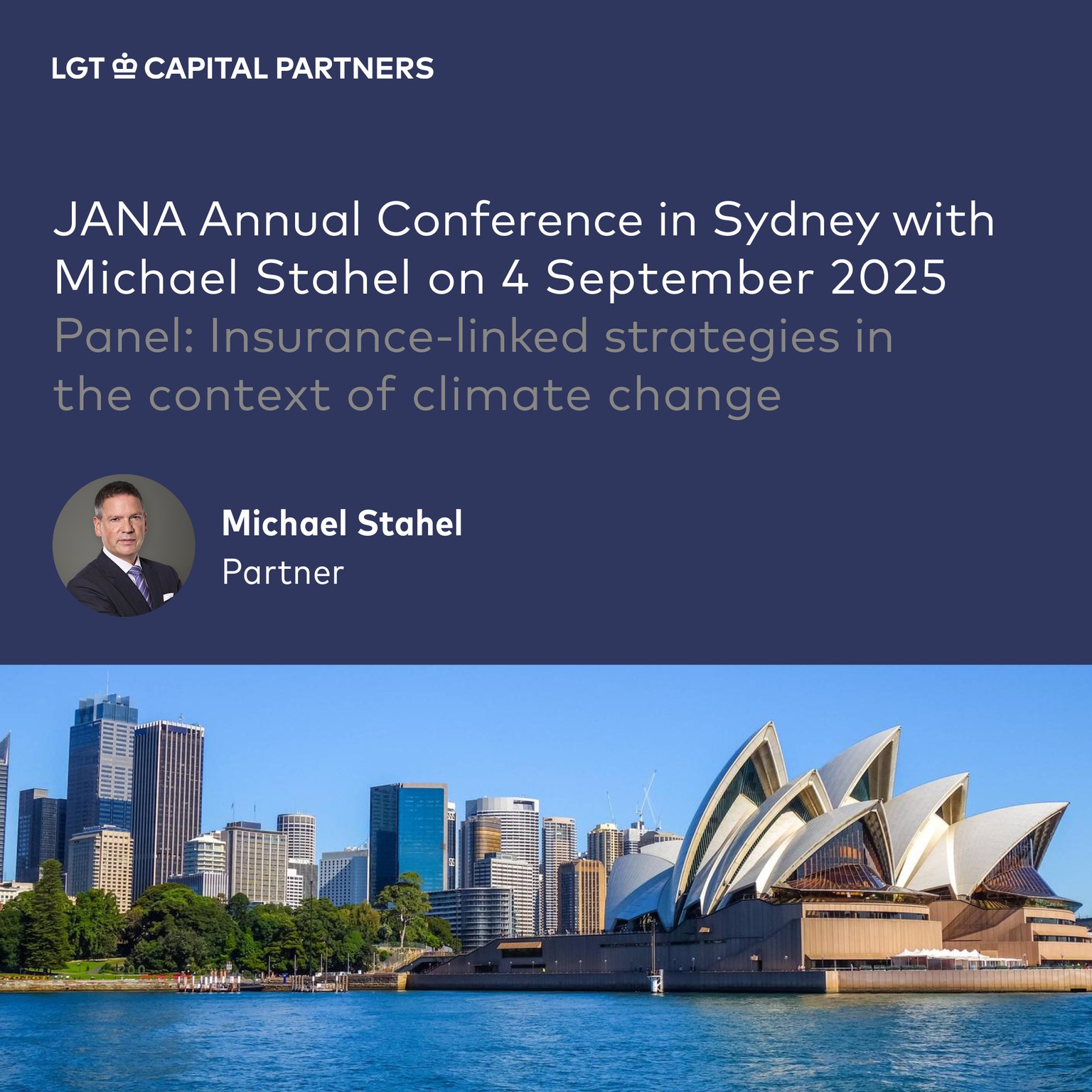 Michael Stahel to speak at the JANA Annual Conference | LGT Capital ...